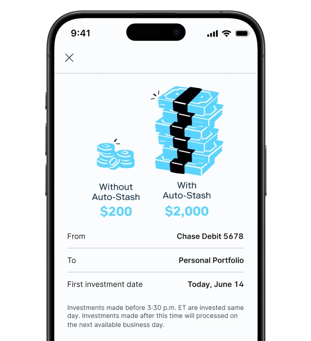 Image of App on Phone: Make investing an automatic habit